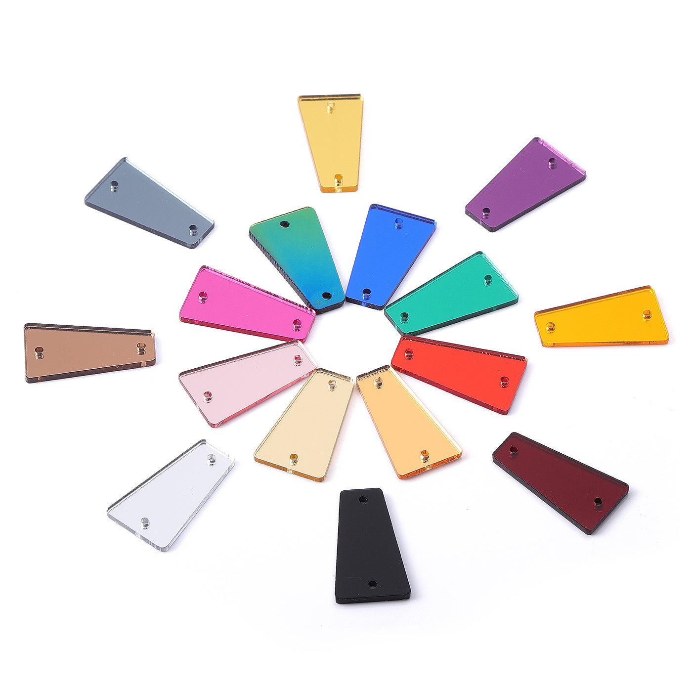 Trapezoid Shape Multi Colors Small Sizes Acrylic Sew-on Mirror For ...